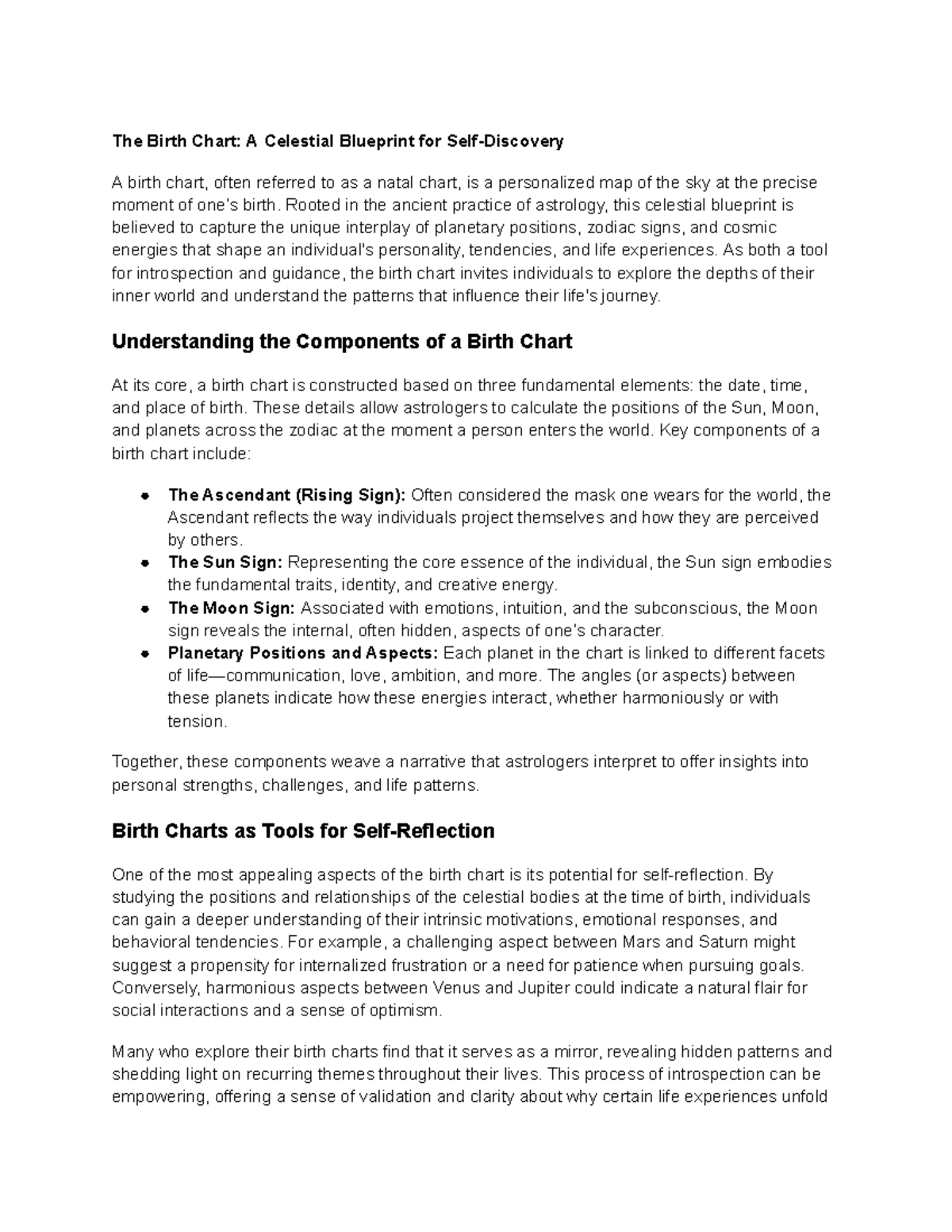 The Birth Chart 101: A Guide to Personal Self-Discovery and Astrology ...