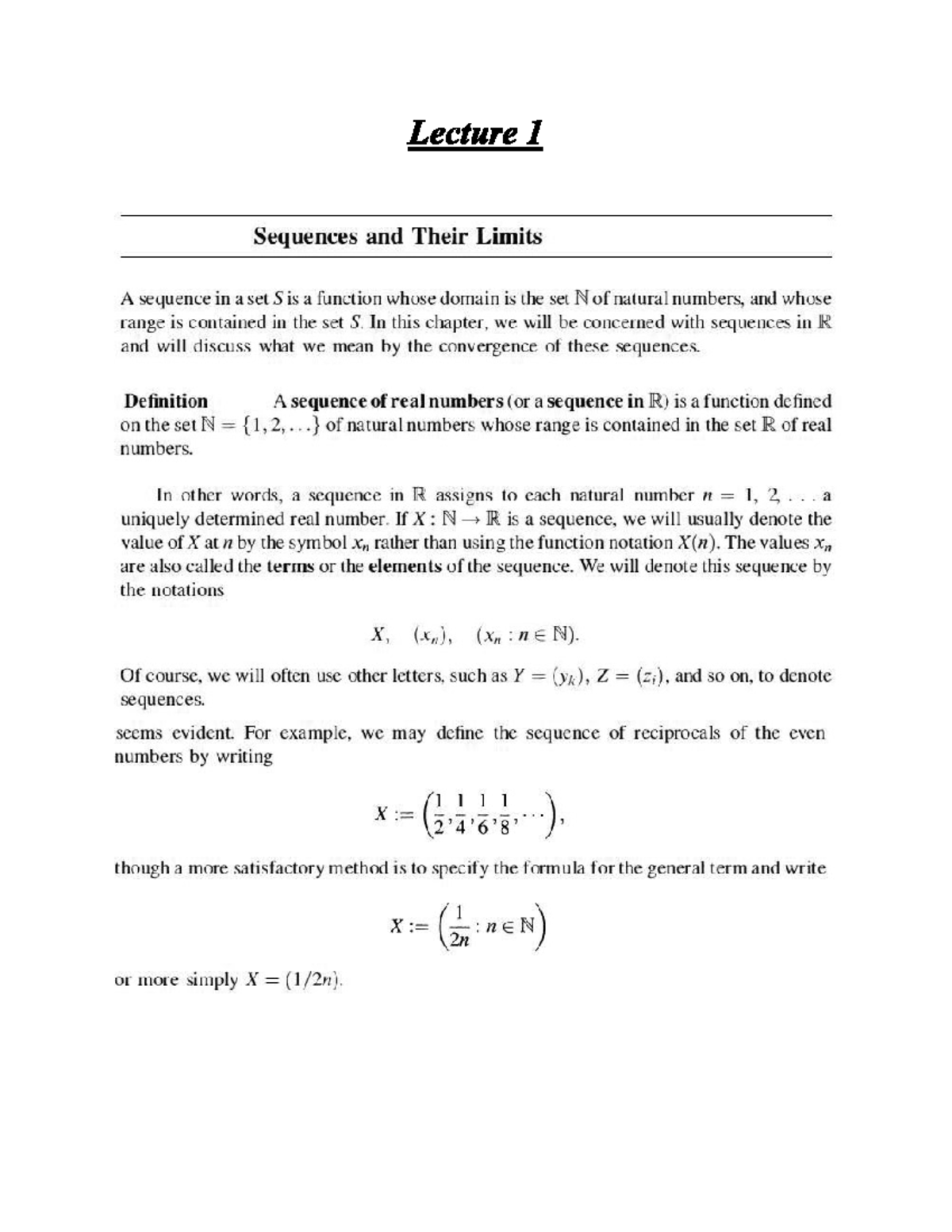 Lecture Notes on Sequences and Series (MATH 101) - Studocu