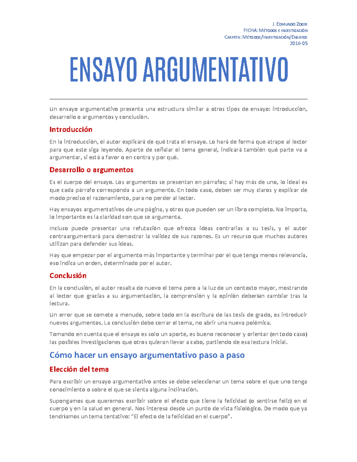 Ensayo Argumentativo Ensayo Argumentativo | Genially