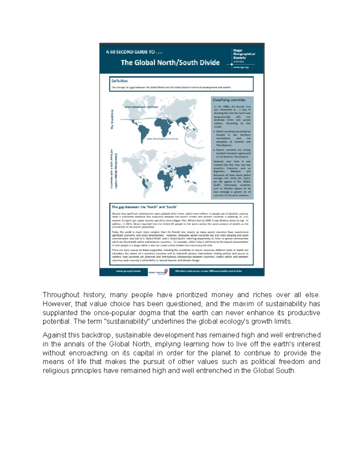 ILA 2.1 North-South Relationship - Throughout history, many people have ...