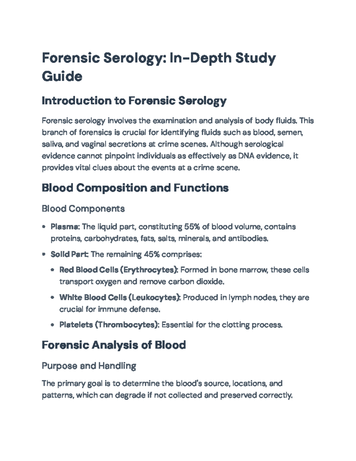 Forensic Serology: Comprehensive Guide to Body Fluid Analysis ...