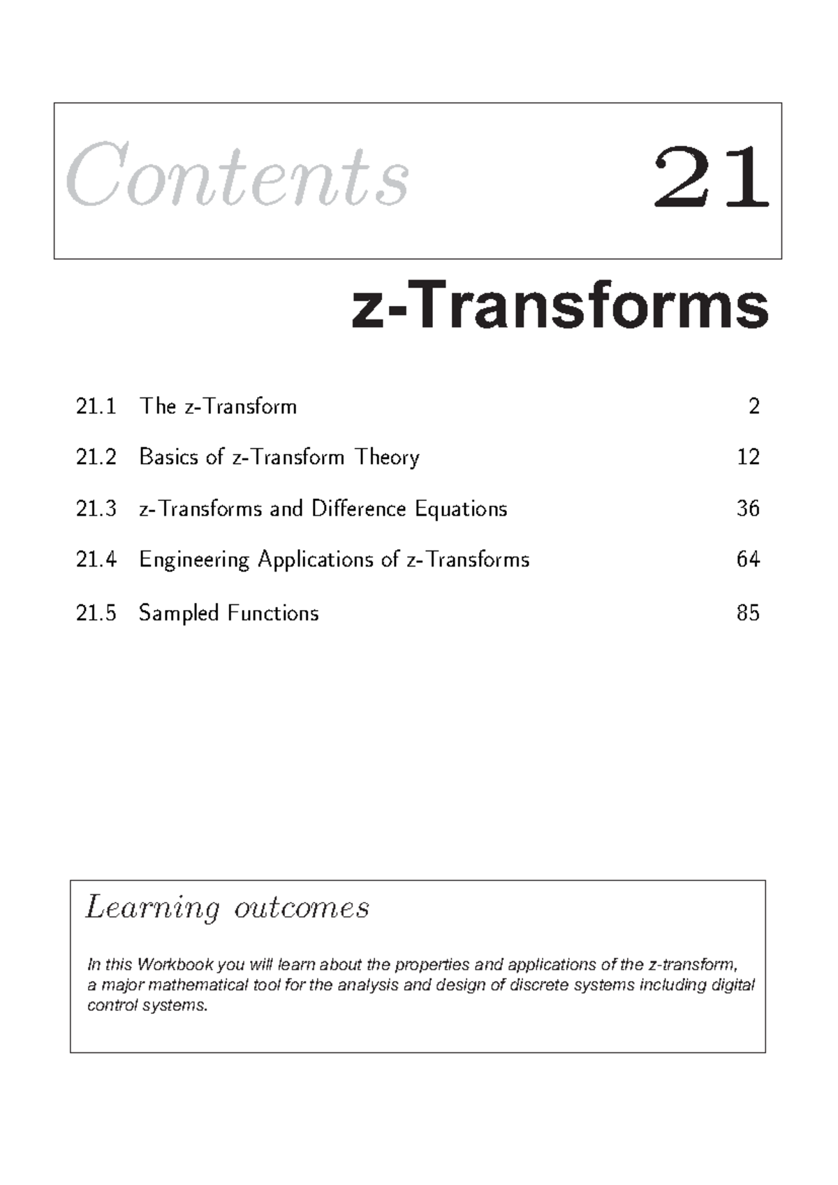 Z-Transforms (ENG 101): Comprehensive Notes on z-Transform Theory - Studocu