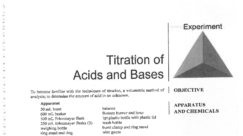 Lab 5: Acid-Base Titration Experiment and Analysis - Studocu
