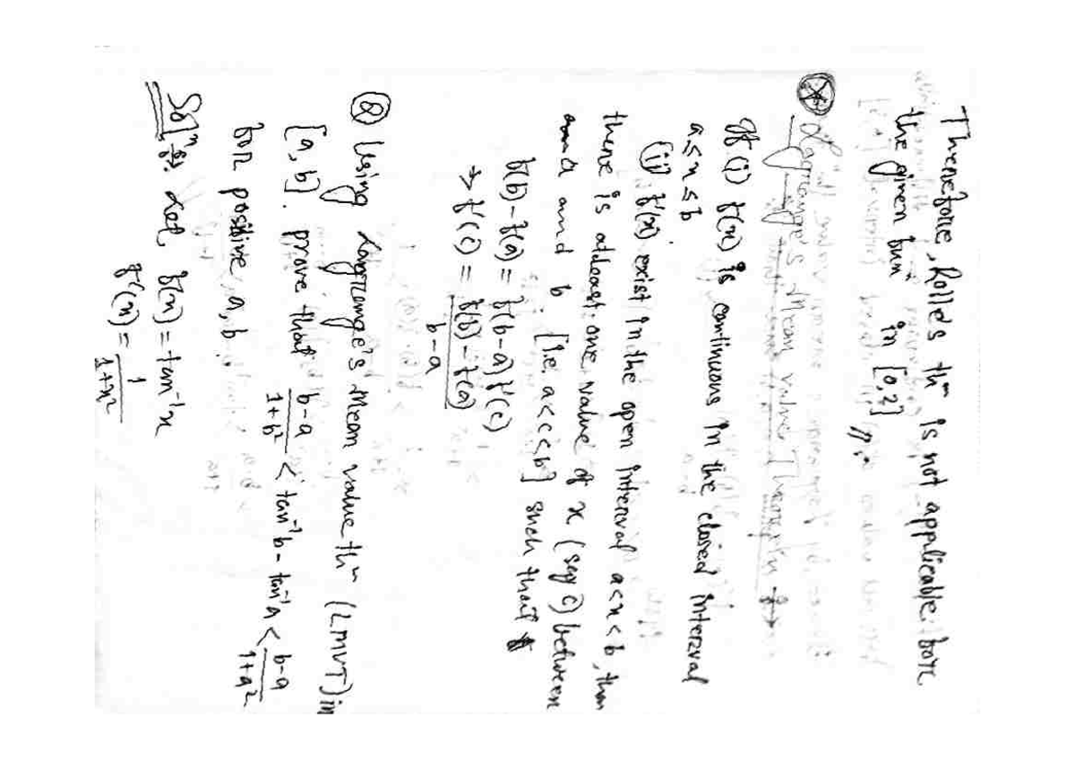 Mean value theorem proof for Math 2 - Final Exam notes - Studocu