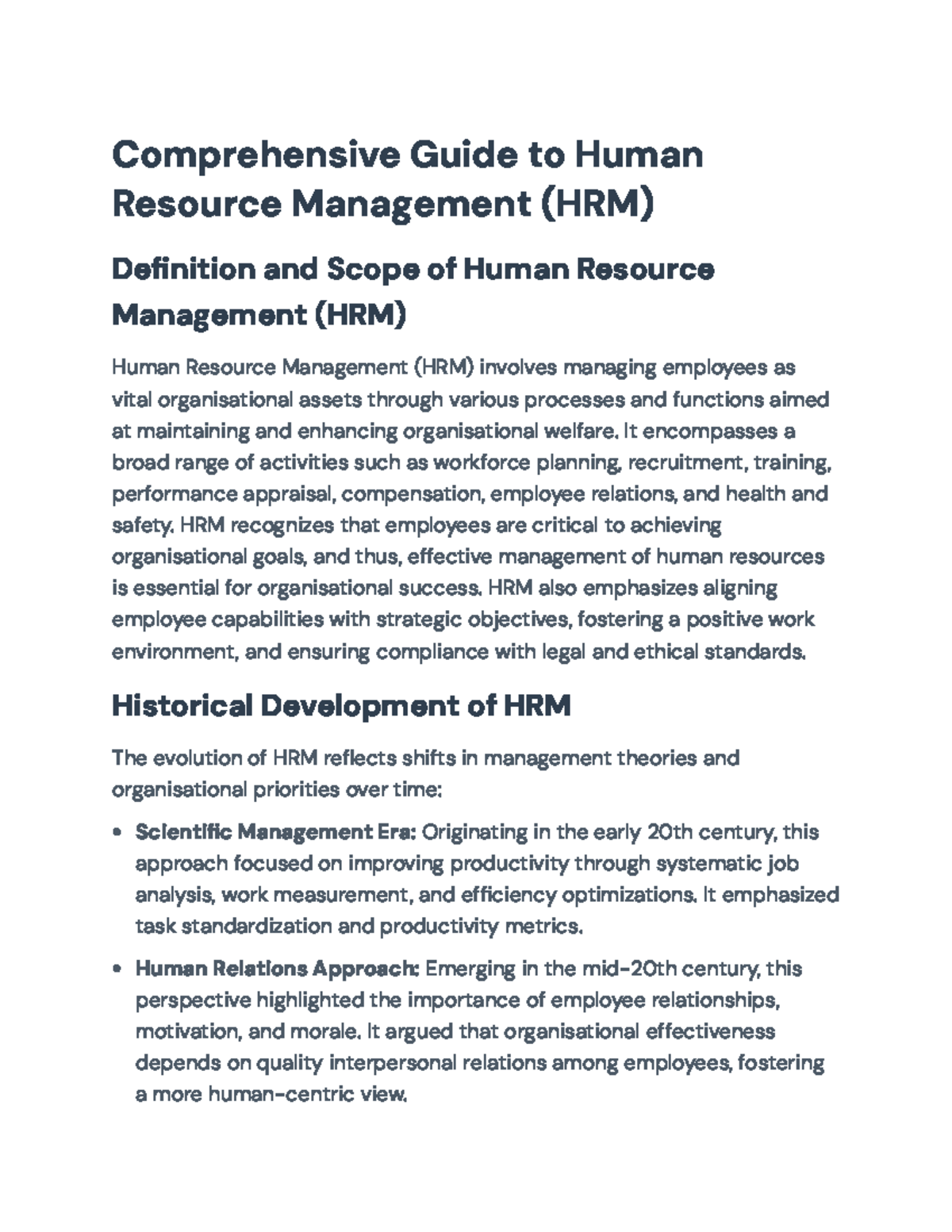 Comprehensive Guide to HRM: Trends, Practices, and Key Insights (HRM ...