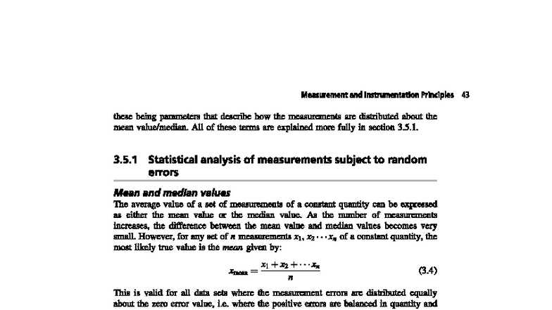 Statistical Analysis of Measured Data in Measurement & Instrumentation ...