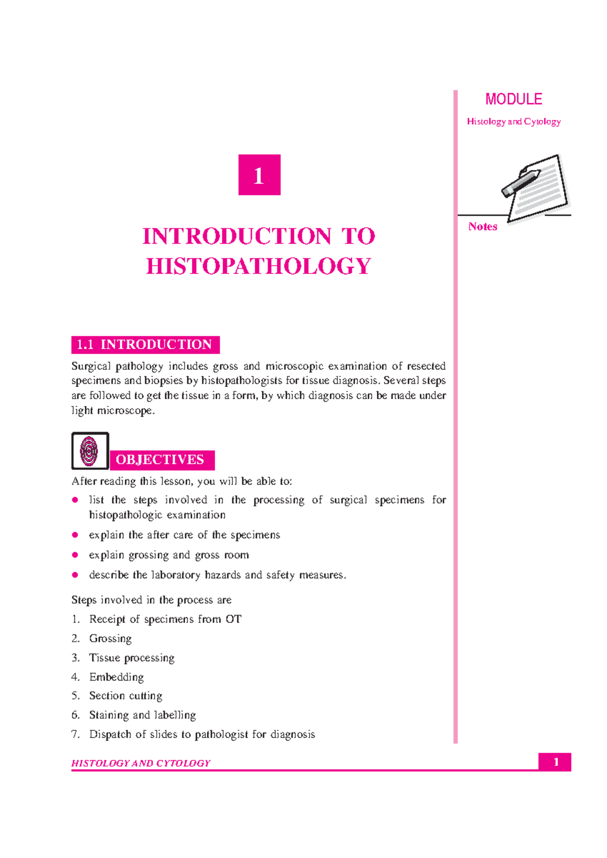 Lesson-01 - HISTOPATH - 1 Introduction to Histopathology MODULE ...