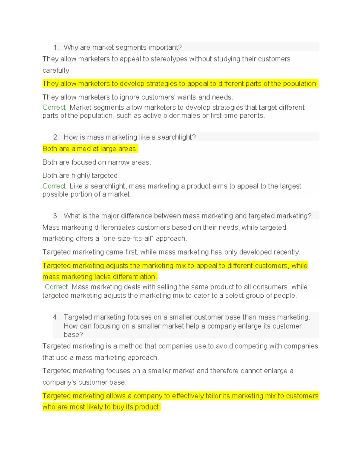 MKT 205 Chapter 2 Study Guide Answers and Insights - Studocu