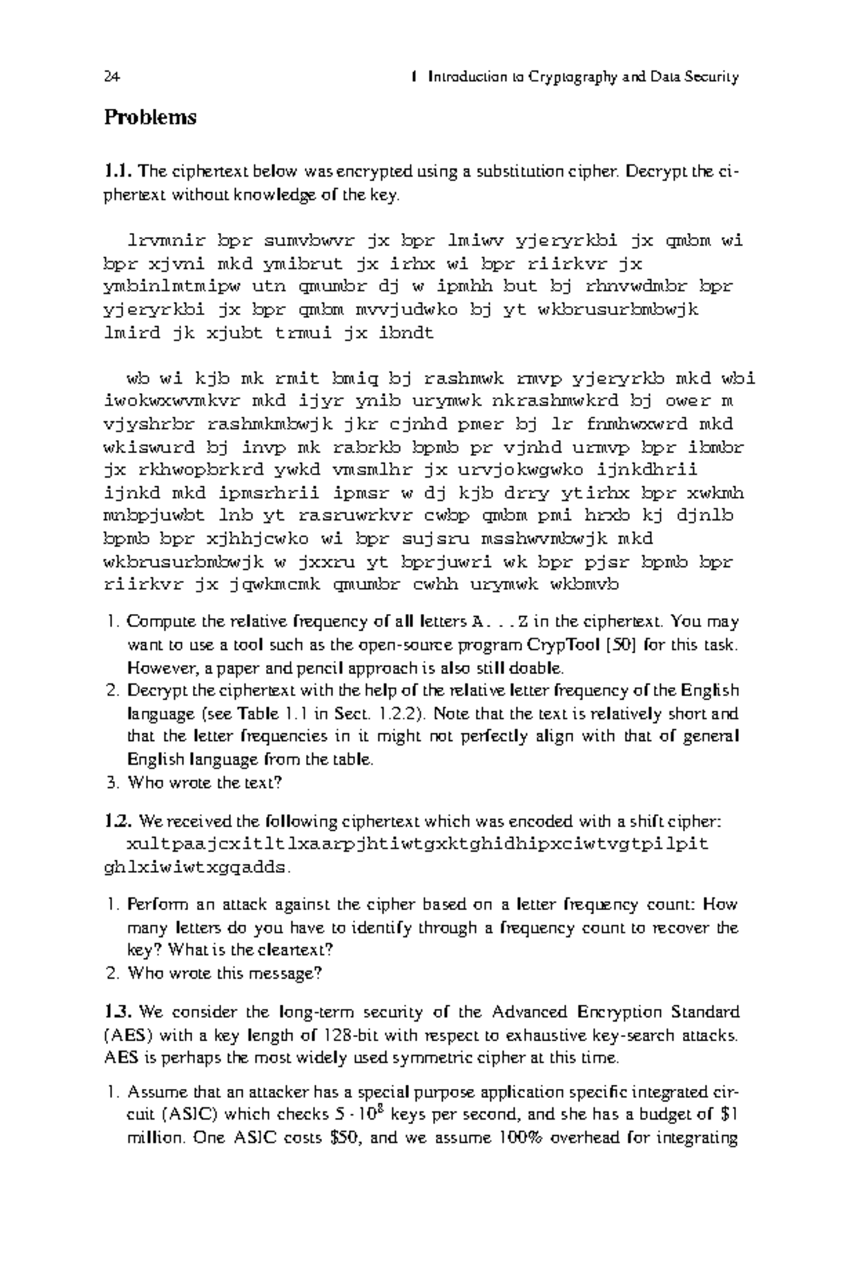 Cryptography Problems - CS101: Substitution & Shift Ciphers Analysis - Studocu