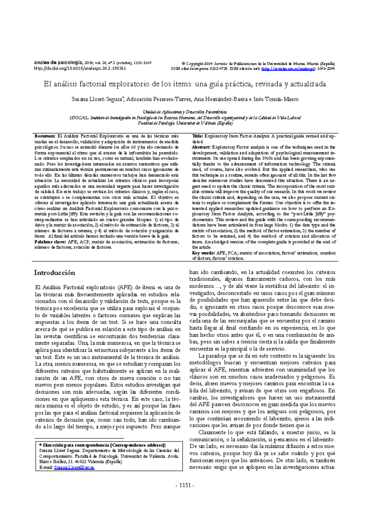Guía Práctica Actualizada sobre Análisis Factorial Exploratorio (AFE ...