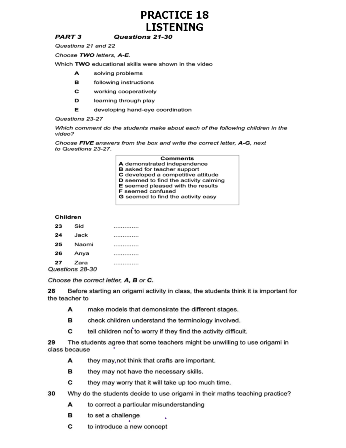 Practice 18: Listening & Speaking on Natural Places and Village Maps ...