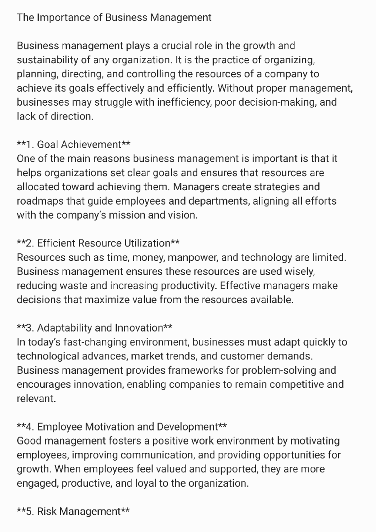 Business Management: Key to Organizational Success and Sustainability ...