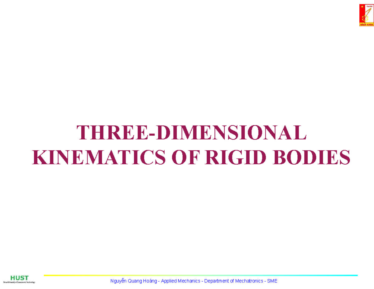KINEMATICS OF RIGID BODIES: ROTATION ABOUT A FIXED POINT (DH - ch5-1 ...