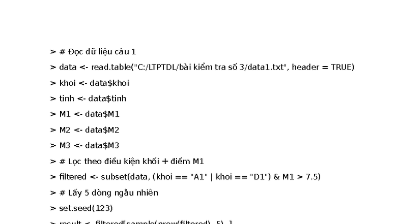 Bailam - Lập trình phân tích dữ liệu - > # Đọc dữ liệu câu 1 > data