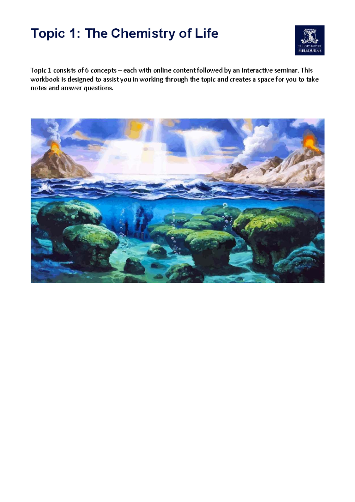 Biology Concepts Workbook: Chemistry of Life (BIO101) - Studocu