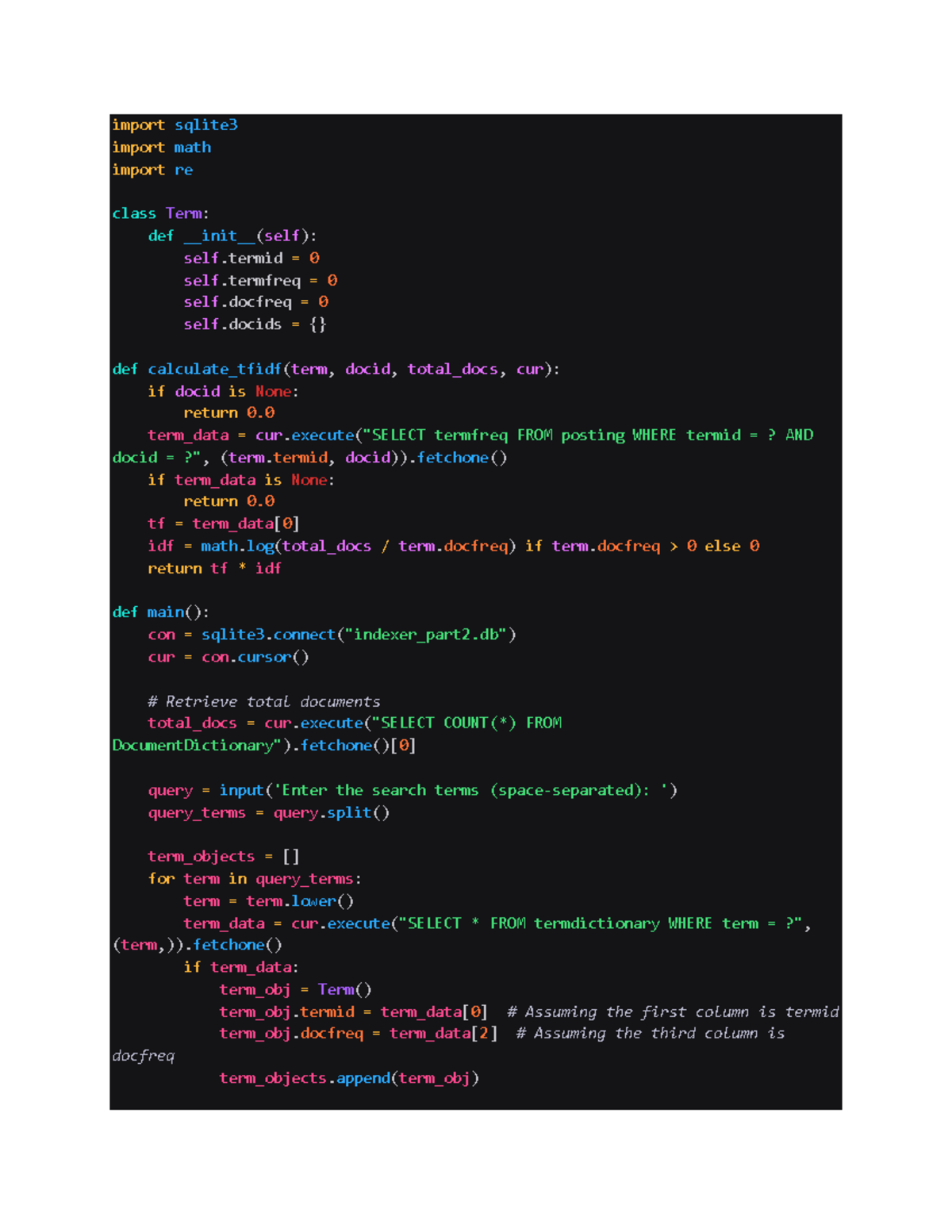 CS3308 Programming Assignment Unit 5: TF-IDF Calculation in Python ...