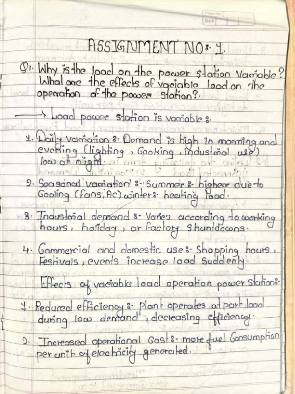 PS1: Assignment 1 - Analysis of Variable Load on Power Stations - Studocu