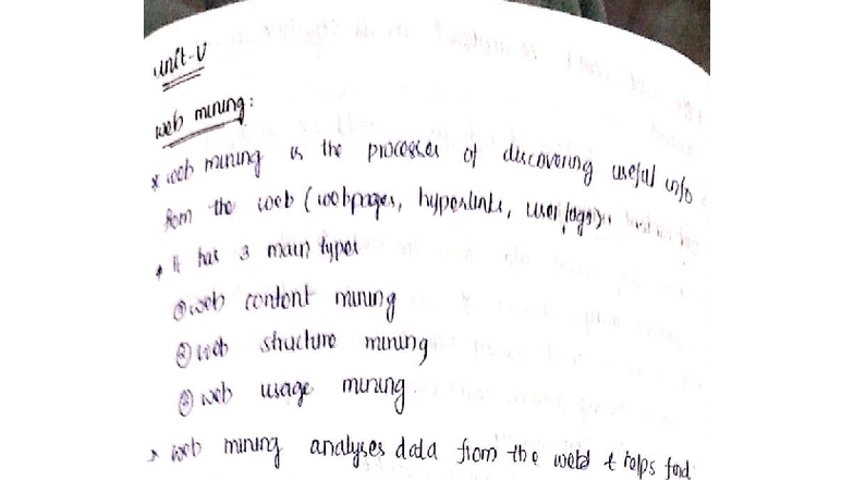 Unit 5 DM: Web Mining Techniques and Applications - Studocu