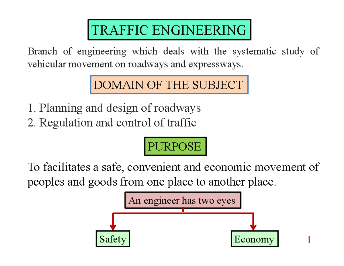 Traffic Engineering PPT: Characteristics of Road Users and Safety - Studocu