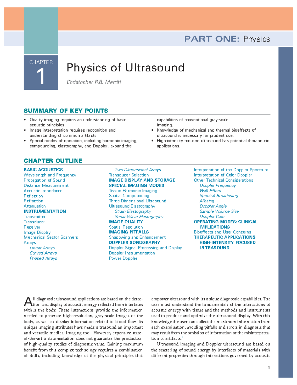 Physics 101: Chapter 1 - Fundamentals of Ultrasound Imaging - Studocu