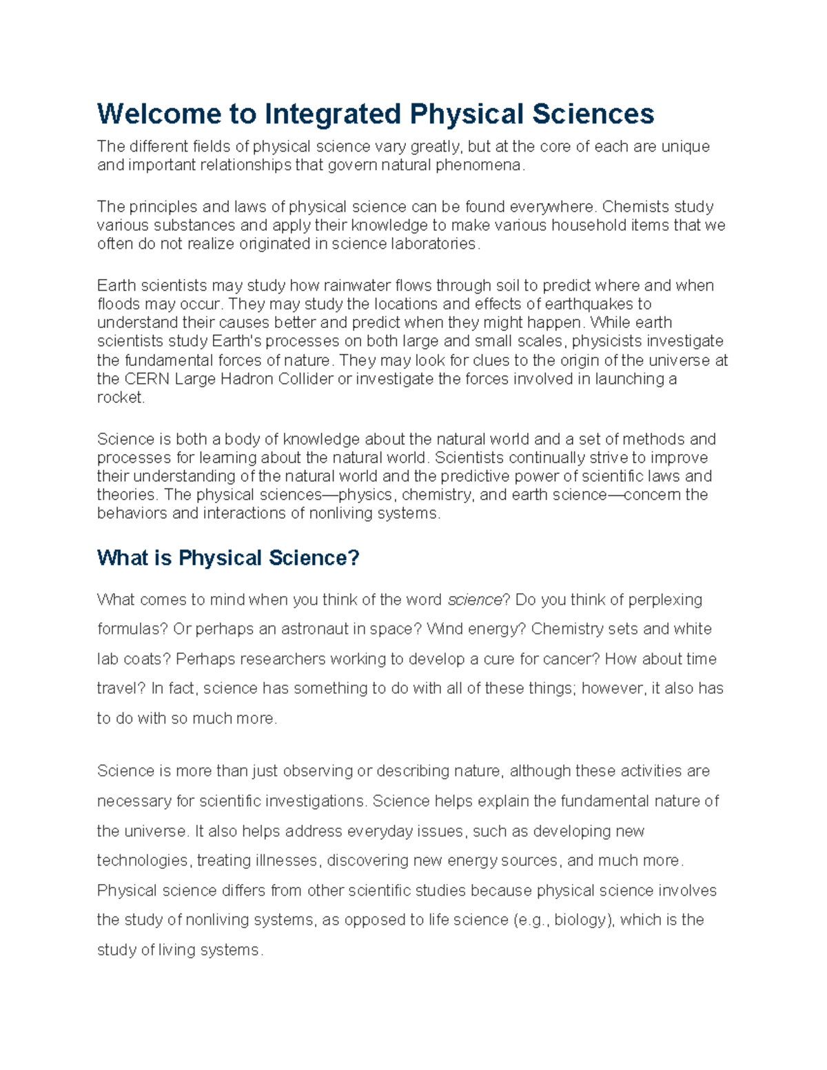 Integrated Physical Sciences Notes - Welcome to Integrated Physical ...