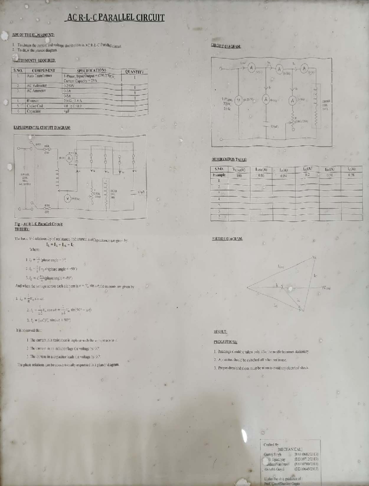 CIRCUIT EXPERIMENT EA2: Voltage & Current Distribution in Parallel Circuit - Studocu