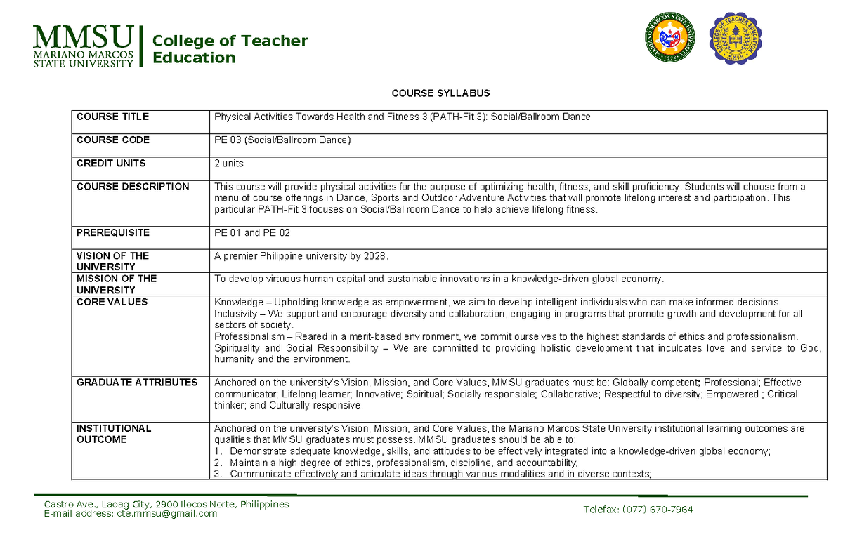 PATH-Fit 3 PE 03 Social/Ballroom Dance - Lecture Notes and Curriculum ...
