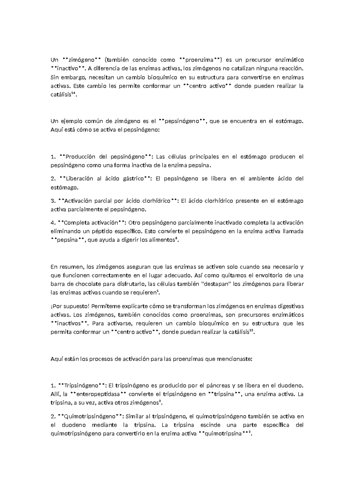 Metabolismo de aminoácidos 1-9 - Un zimógeno (también conocido como ...