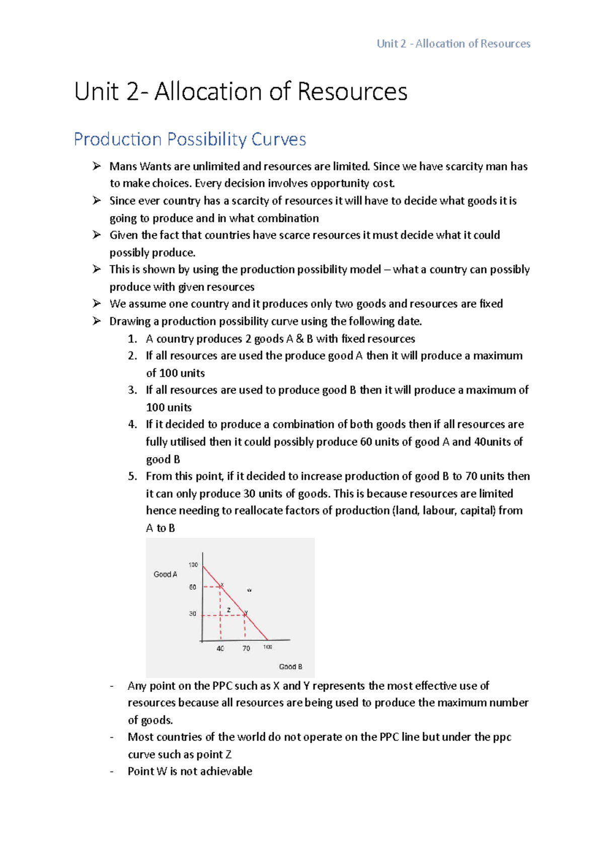 Unit 2 - Allocation of Resources: Understanding Scarcity and Choices ...