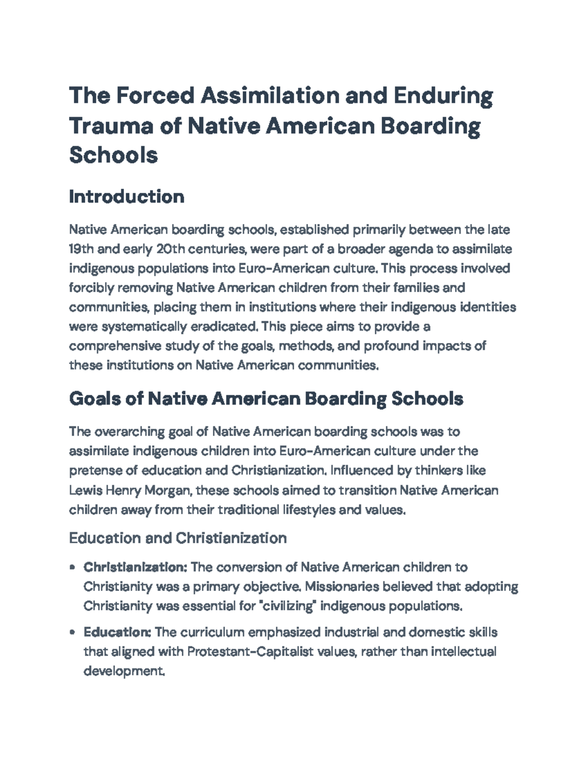 The Forced Assimilation and Trauma of Native American Boarding Schools ...