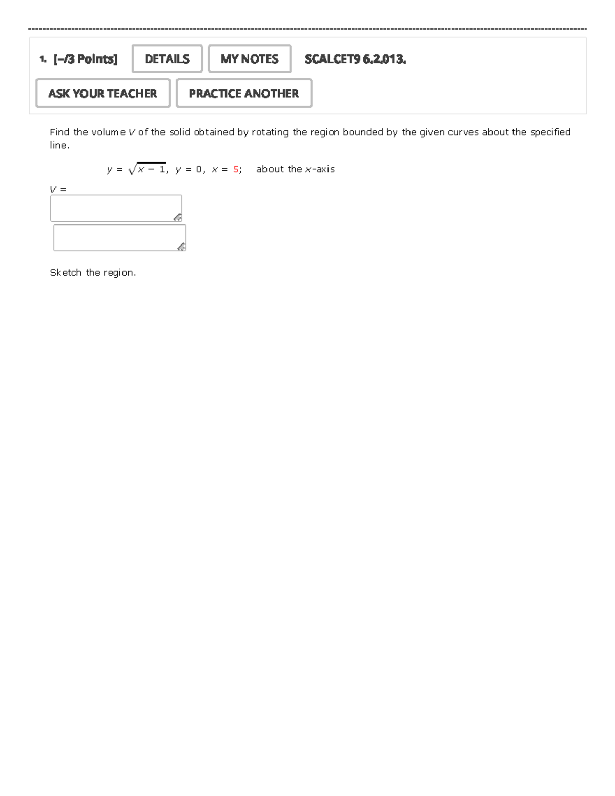 Calculus II M272 - Volume of Solids by Rotation Practice Problems - Studocu