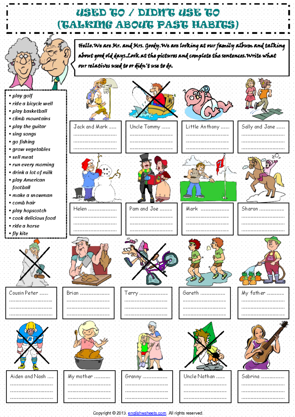 USED TO: Talking About Past Habits Worksheet - Studocu