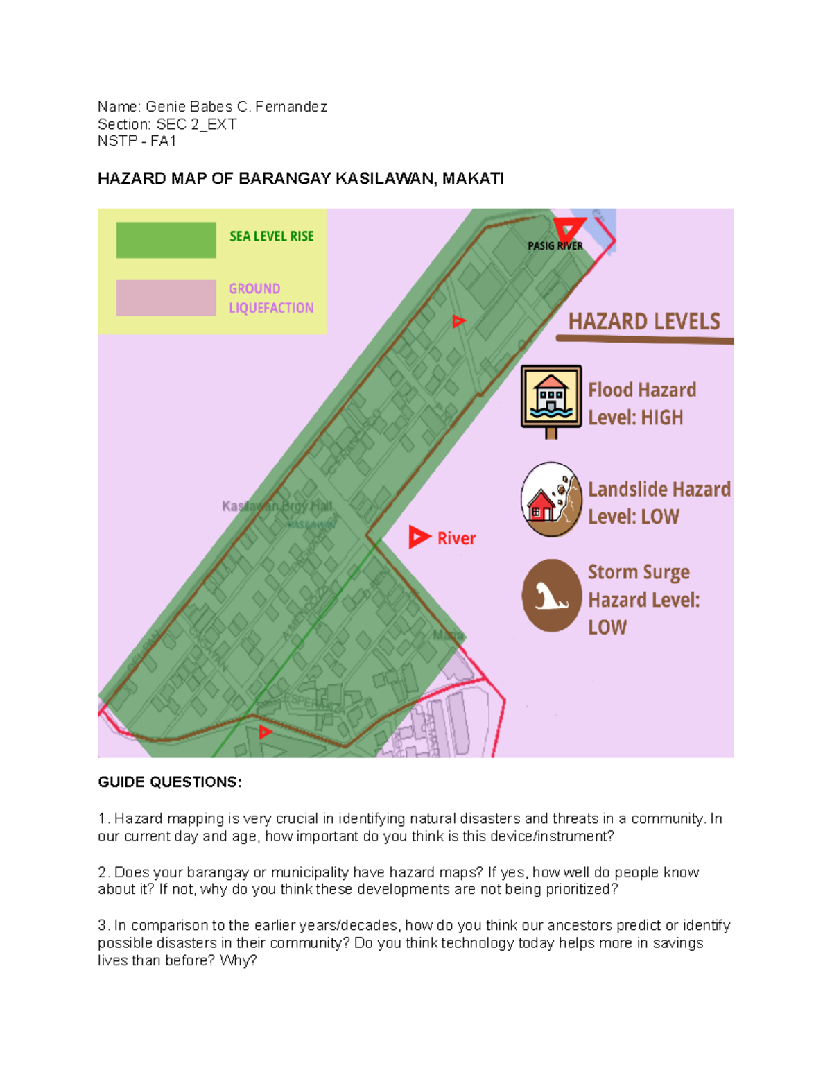 FA1 NSTP - Importance of Hazard Mapping in Disaster Preparedness - Studocu