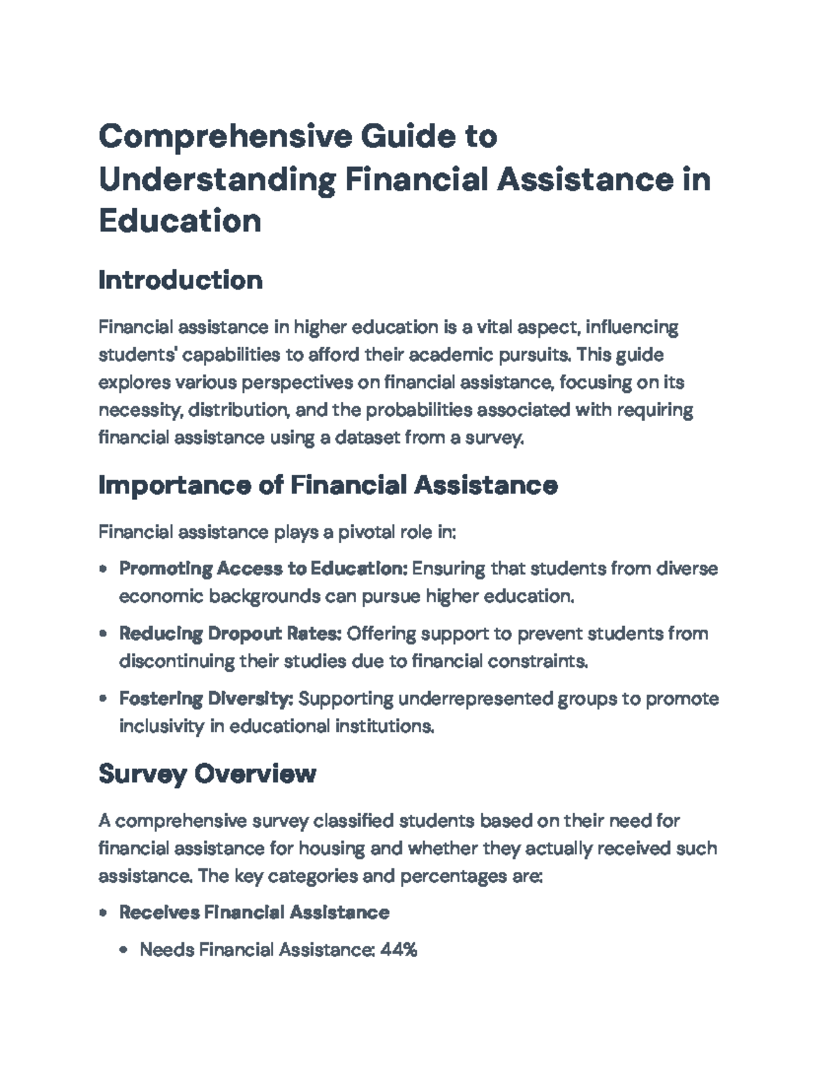 Comprehensive Guide to Financial Assistance in Education Analysis ...