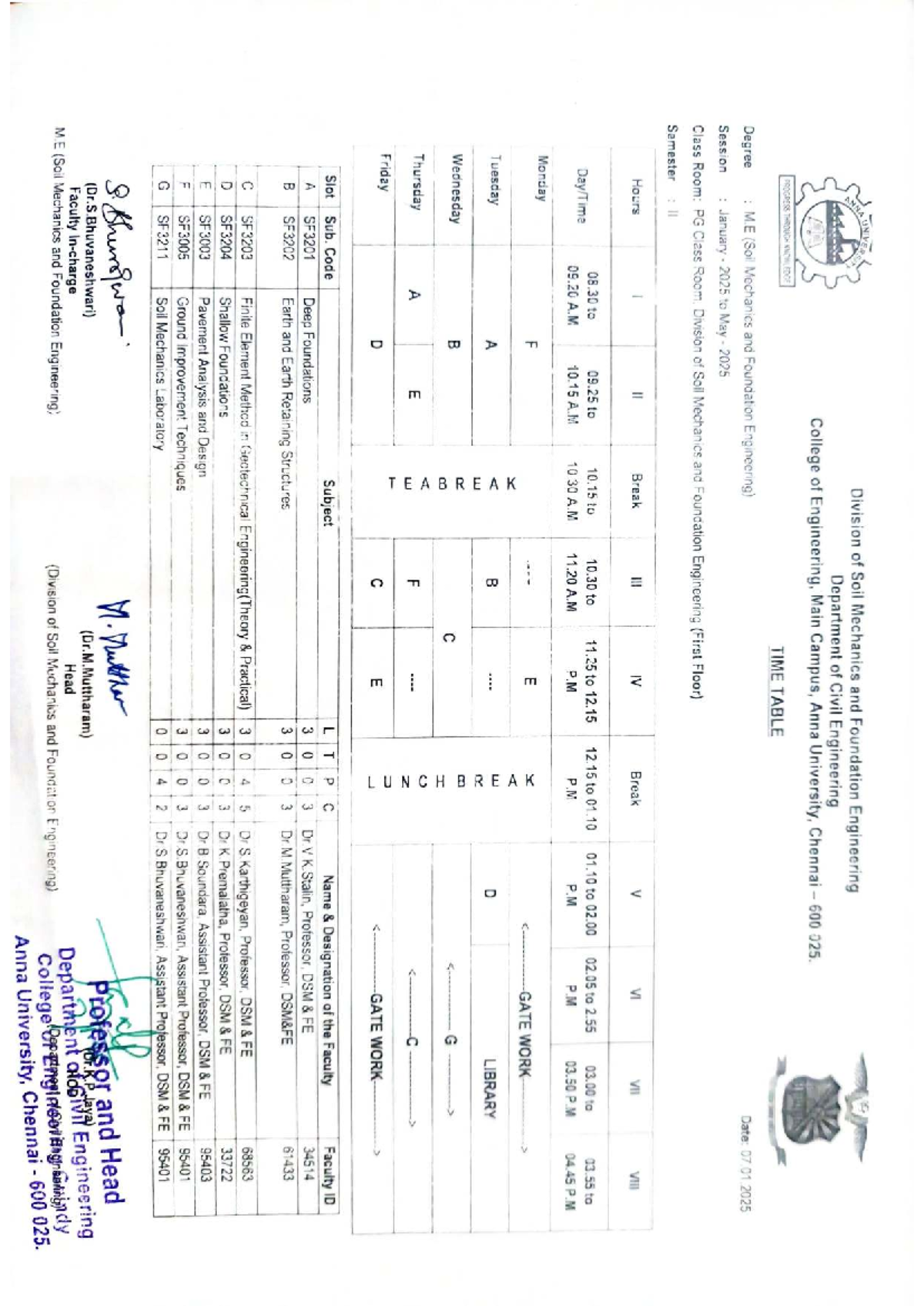 PG TT 2025 updated - Time table pg sm fe - KNWW UNIVER Division of Soil ...