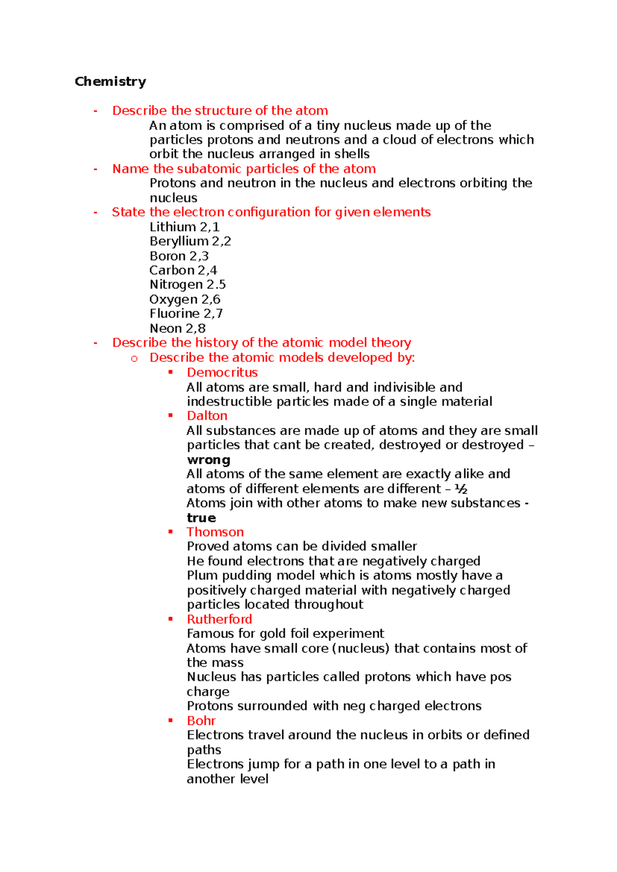 Chemistry ATAR 2025: Structure of the Atom and Atomic Models Explained ...