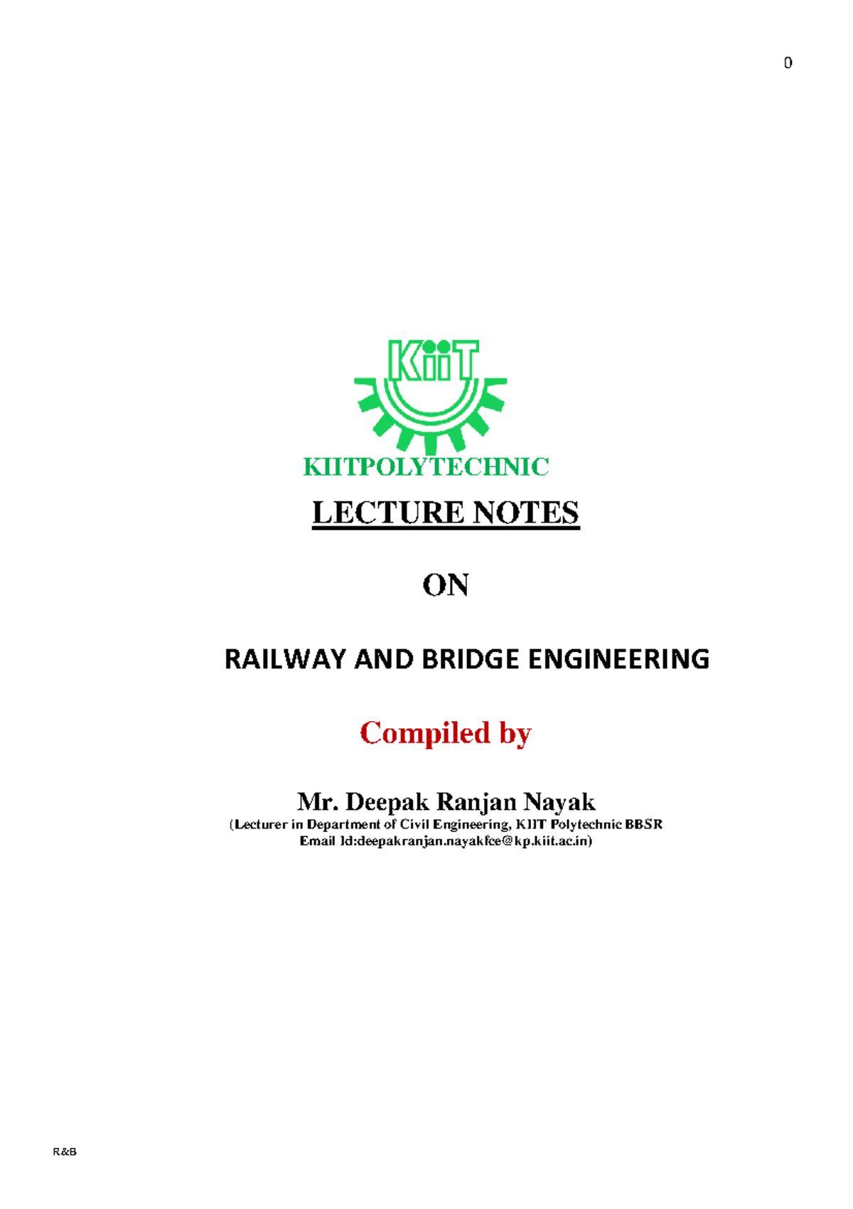 5th-Sem Civil Railway-and-Bridge-Engineering SM - 0 LECTURE NOTES ON ...