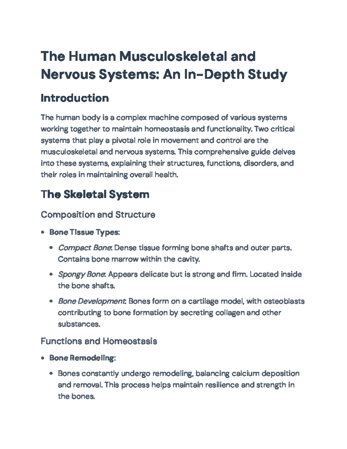Comprehensive Guide to the Human Musculoskeletal and Nervous Systems ...