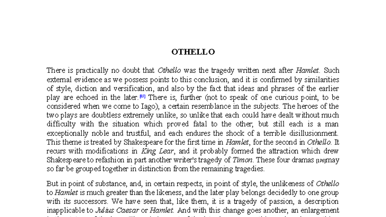 Othello: A Critical Review by A.C. Bradley (27) - Studocu