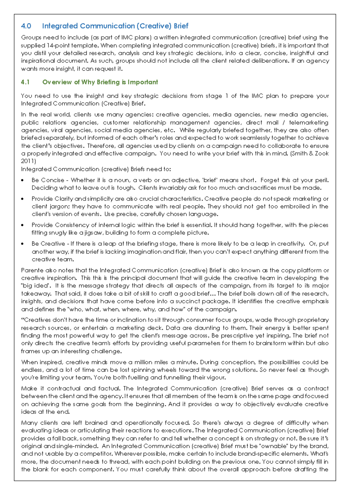Integrated Communication (Creative) Brief - When completing integrated ...