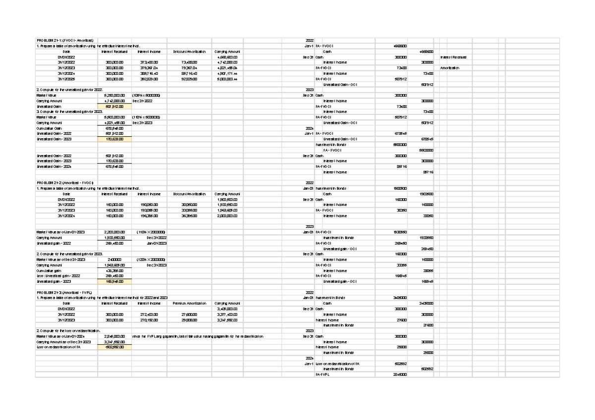 Intermediate Accounting 1 - Valix - Chapter 21: FVOCI & FVPL Problems ...