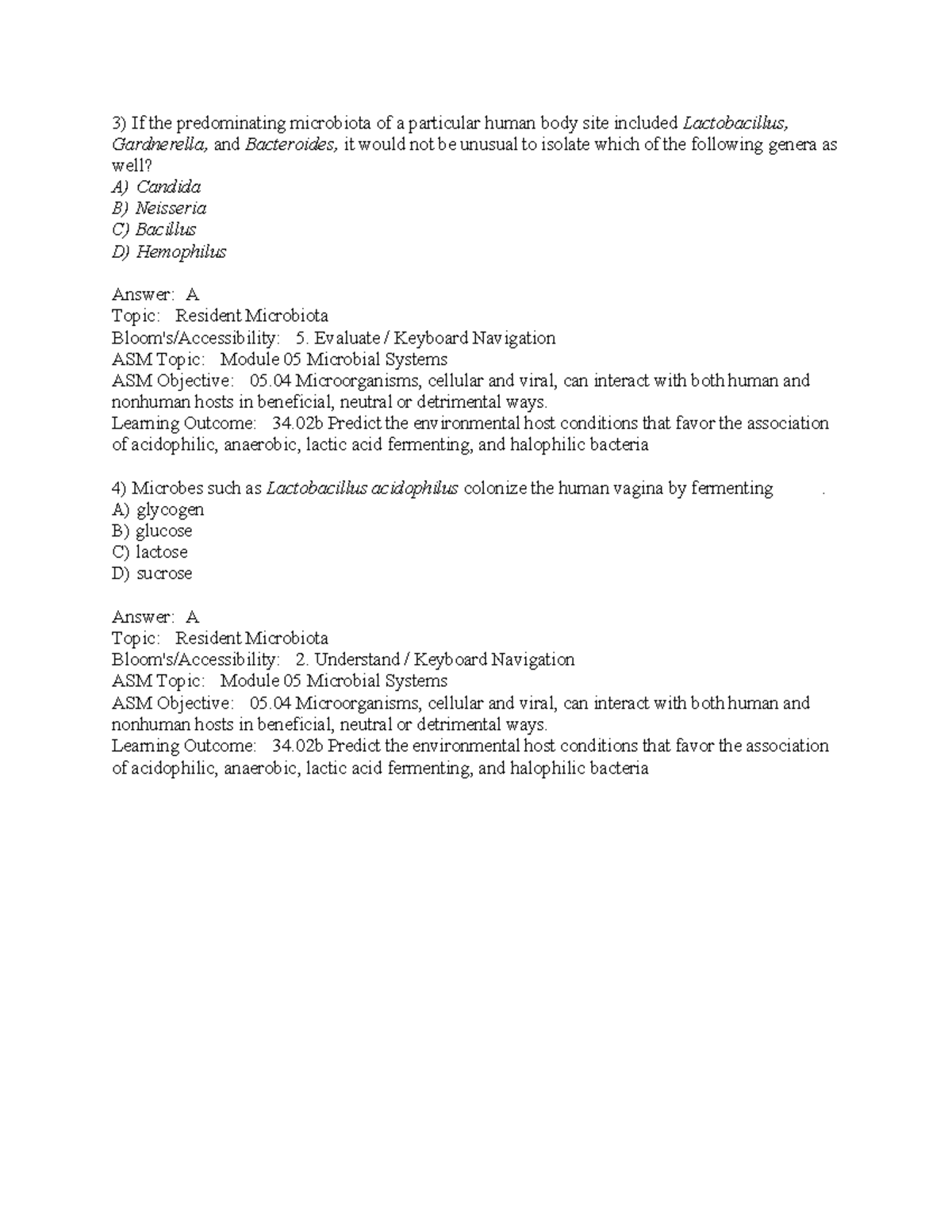 Microbial Systems Test Bank: Prescott's Microbiology (ASM Module 05 ...