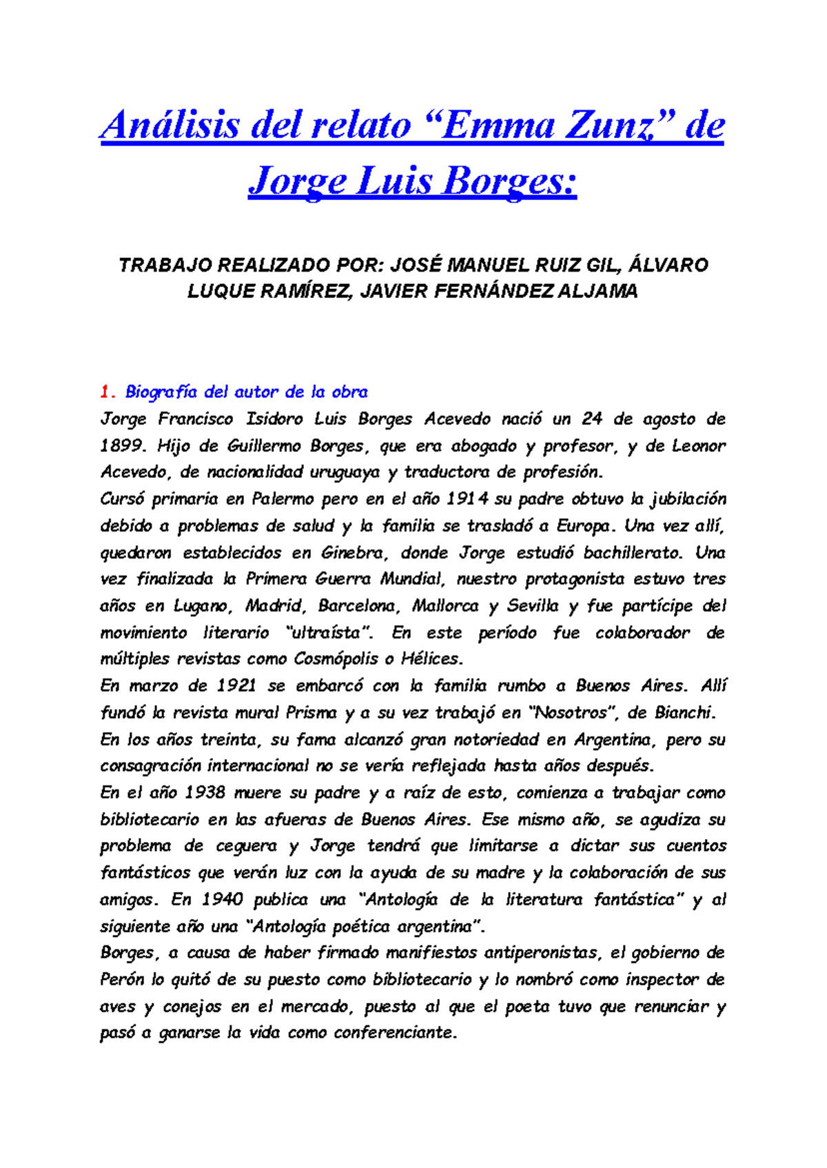 Práctica 4 - “Emma Zunz” de Jorge Luis Borges - Análisis del relato ...