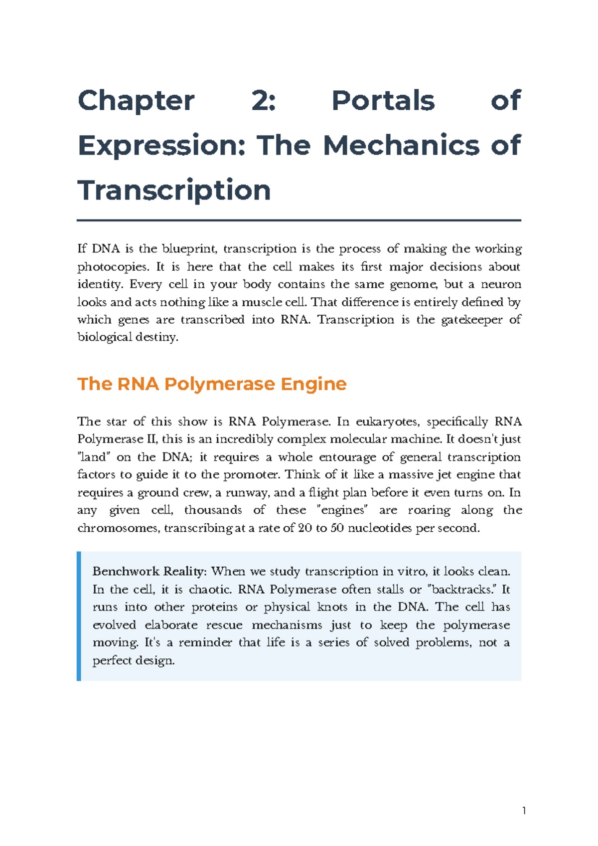 Chapter 2: Mechanics of Transcription in DNA Expression - Studocu