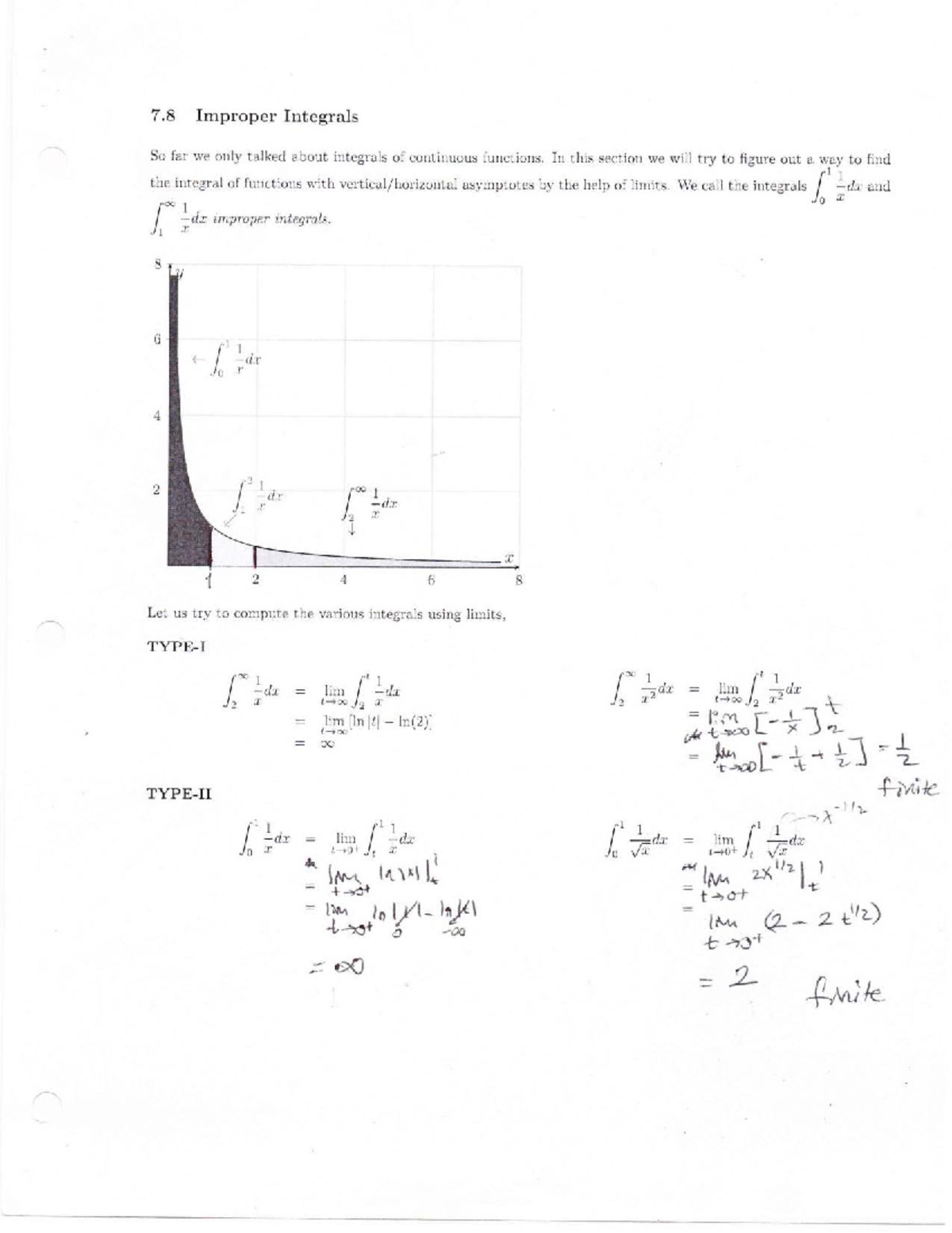 Improper Integrals: Understanding Convergence and Divergence (LN7 ...