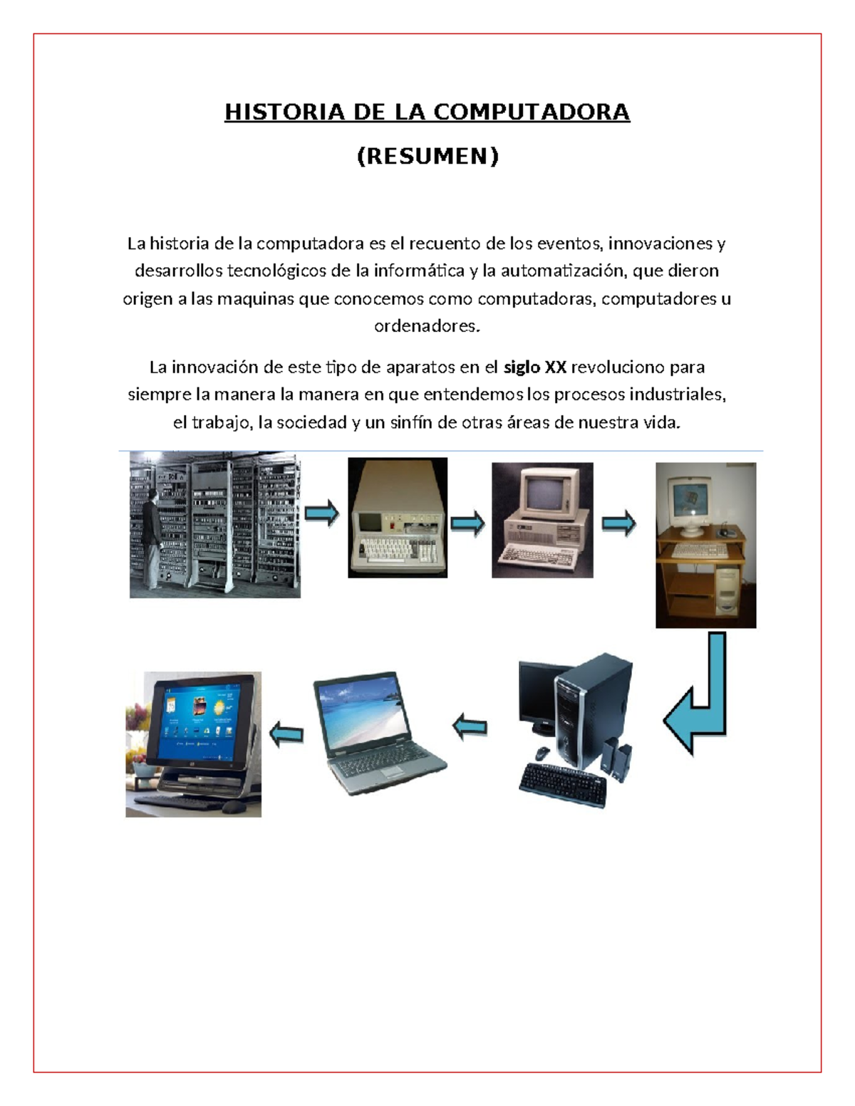 partes de la computadora, software y hardware - HISTORIA DE LA ...