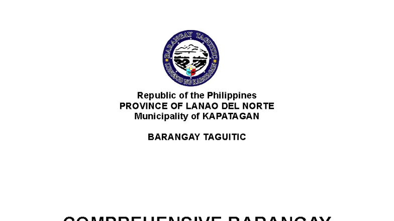 Barangay Taguitic Comprehensive Juvenile Intervention Program (CBJIP ...