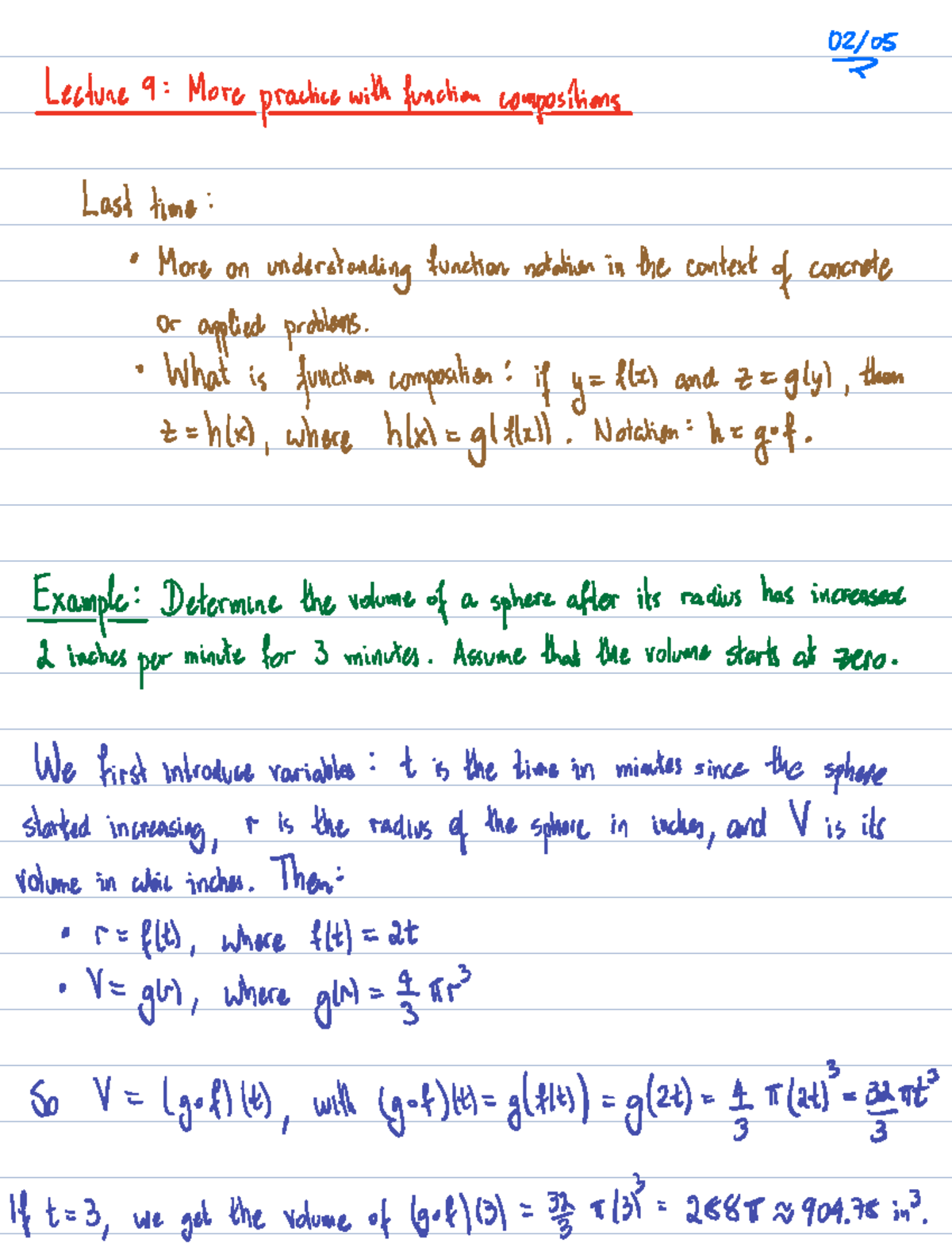 0405 Lecture 9: Function Compositions Practice - Studocu