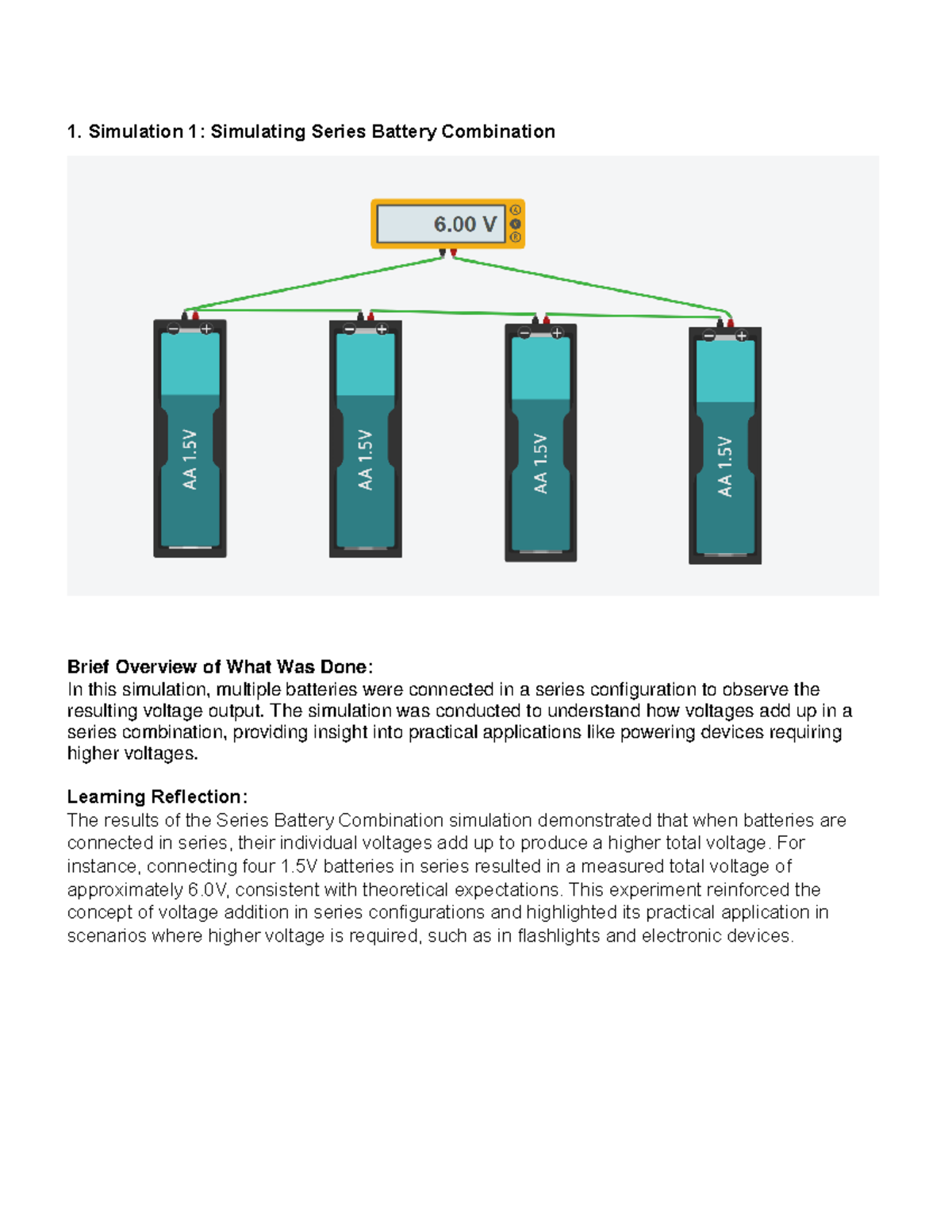EE 101: Week 8 Workshop - Battery Configurations & Electric Switch ...