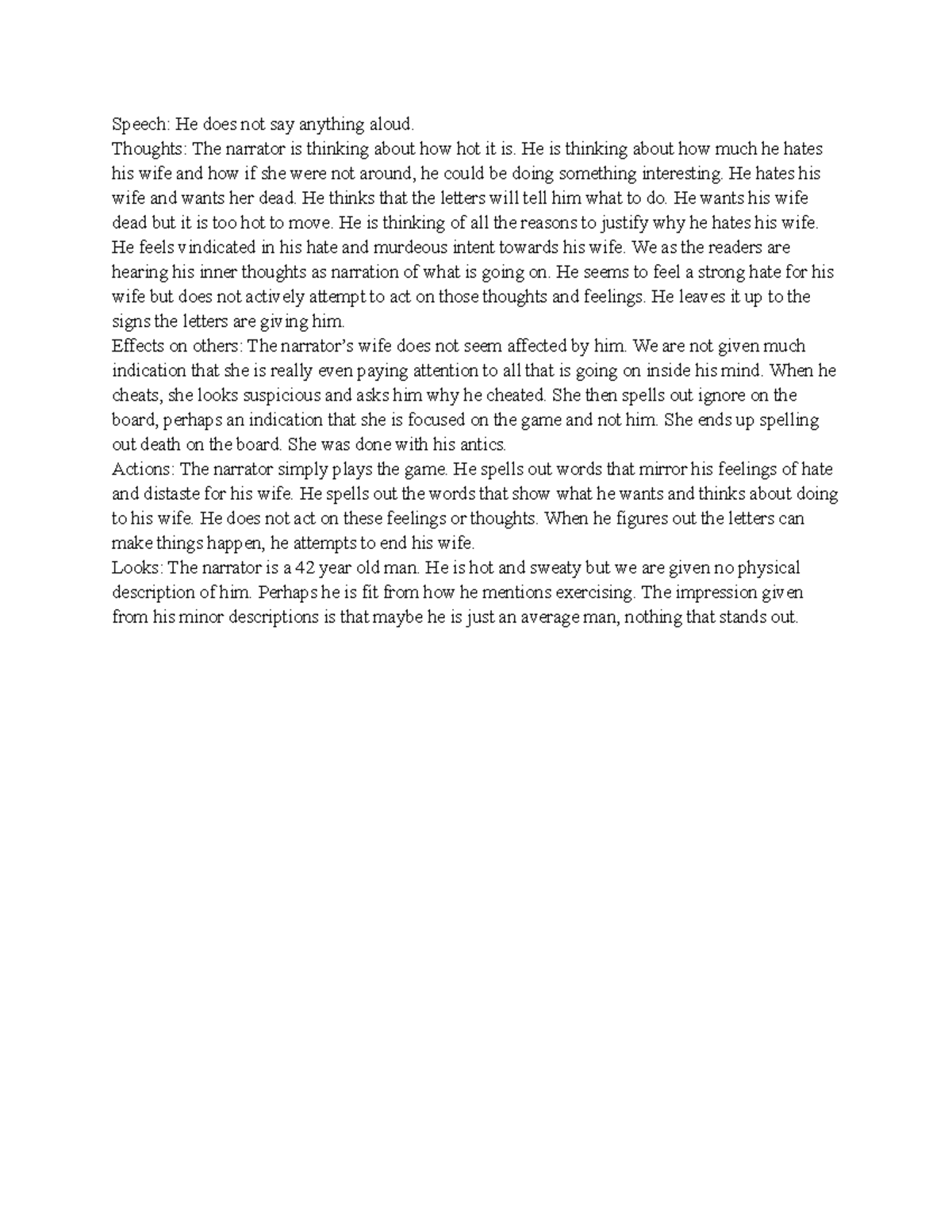 ENGL 101 - Analysis of "Death by Scrabble": Themes of Hate and ...